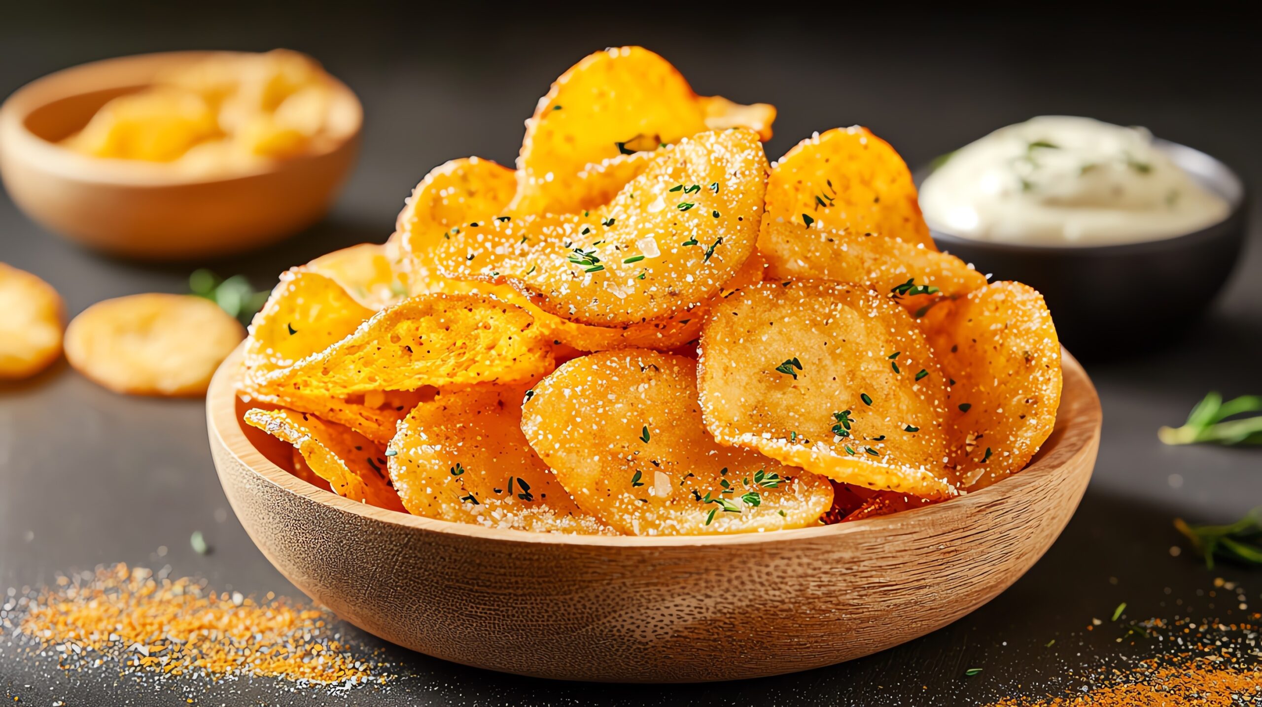 Crispy Baked Potato Chips with Garlic, Chive & Parmesan Recipe - bon COOK